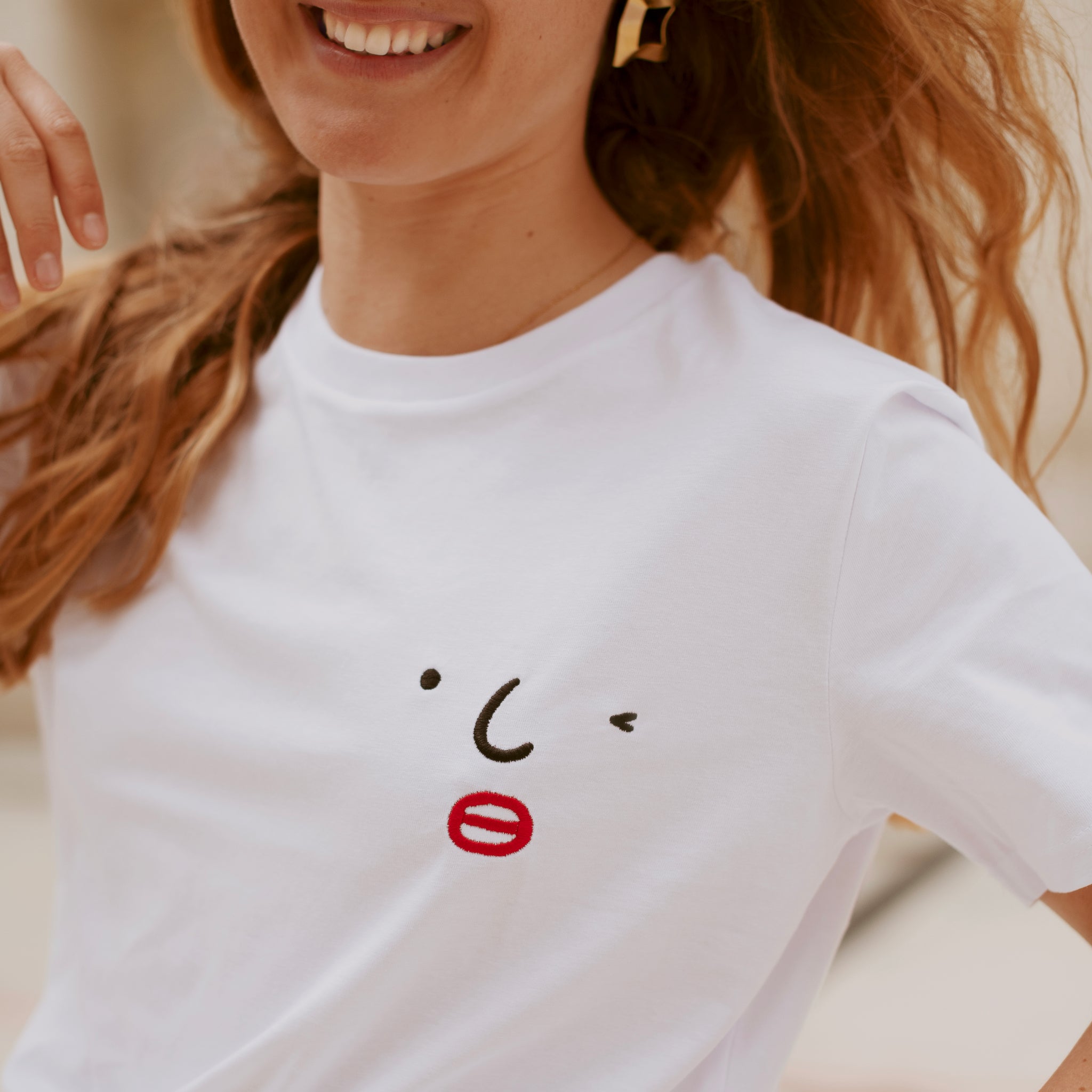 Embroidered Wink T-shirt